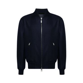 Brioni Marineblaue Twill-Bomberjacke - - Jackets - Herren - Blau - M