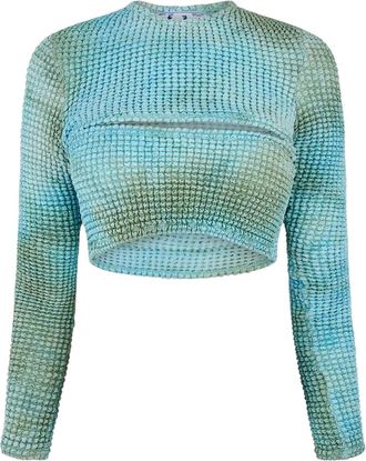 Off-white Off White - Kurzes Top f&uuml;r Damen, Ausschnitt (Blau)