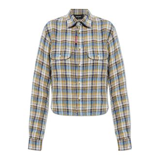 Dsquared2 Linen Checked Shirt - - Blouses & Shirts - Damen - Mehrfarbig - M