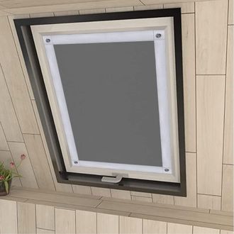 EuroHome 100% Verdunkelung Dachfenster Rollo ohne Bohren Sonnenschutz Verdunkelungsrollo mit Saugnäpfen für Velux-Fenster Grau 92x118 cm für Roto11/14