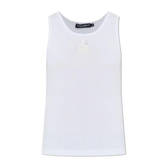 Dolce & Gabbana Feingeripptes Jersey-Tanktop - - Tops - Damen - Wei&szlig; - M
