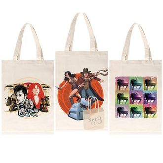 Doctor Who Lot de 3 Tote Bags Produits Officiels BBC - Dr Who Cadeaux pour Hommes et Femmes