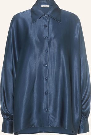 SoSUE Sosue Hemdbluse Antonia Aus Satin blau