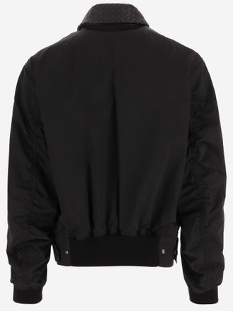 Bottega Veneta Mens Bomber Jacket Cotton-Blend Black Polyamide