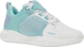 K-Swiss Chaussures de tennis Ultrashot Team pour femme, Blanc brillant/bleu ange/lilas transparent, 37.5 EU