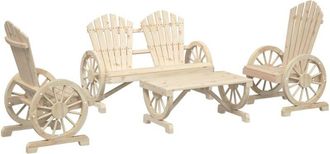 vidaXL Vidaxl - Salon de jardin 4 pcs en bois de sapin massif - 2 chaises Adirondack 2 places - Table basse 90x50cm - Confort ergonomique et durable