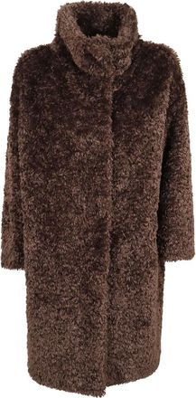 Herno Femme, Vestes, Brun, Taille: 36 FR Manteau Fausse Fourrure Boucl&eacute;e
