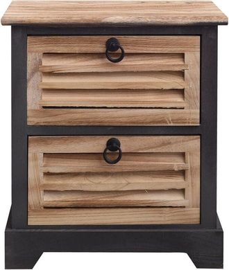 Mobili Rebecca Rebecca Mobili Table de Chevet 2 Tiroirs Bois Marron Classique 45x42x29