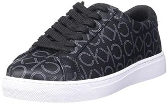 Calvin Klein Womens Gules2 Sneaker, Black Logo, 11