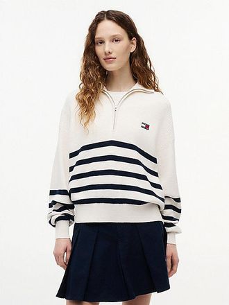 Tommy Hilfiger Pull zipp&eacute; &agrave; rayures Tommy Badge