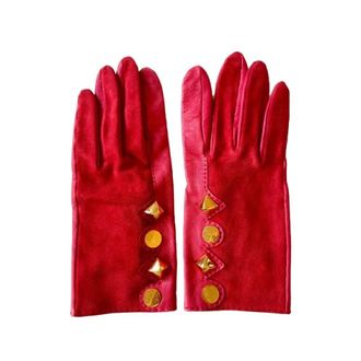 Herm&egrave;s Pre-owned Medor Lederhandschuhe - - Pre-owned - Damen - Rot - ONE SIZE