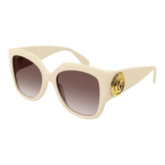 Gucci Oversized Square Sonnenbrille - - Accessories - Damen - Beige - 54 MM