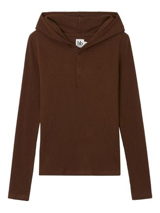 B+ab Geknöpfter Hoodie - Braun