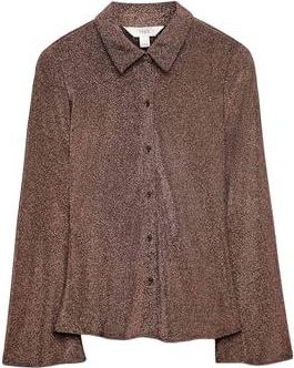 Marks and Spencer Chemise en Lurex m&eacute;lang&eacute; Effet &eacute;tincelant &agrave; Manches fl&ucirc;te Femmes UK 10 (EU 38)