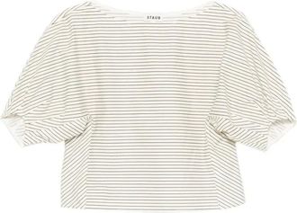 Staud Staud, Femme, Blouses et Chemises, Beige, Taille: 36 FR Didi Striped Top