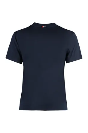 Thom Browne Womens Cotton Crew-Neck T-Shirt Blue T-Shirts & Jerseys