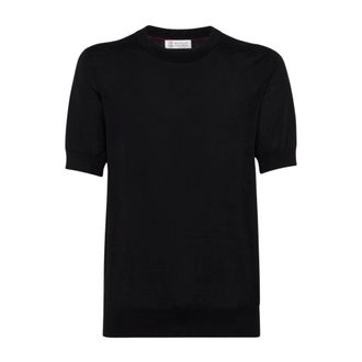 Brunello Cucinelli Strickpullover mit Rundhalsausschnitt - - Knitwear - Herren - Schwarzk - M