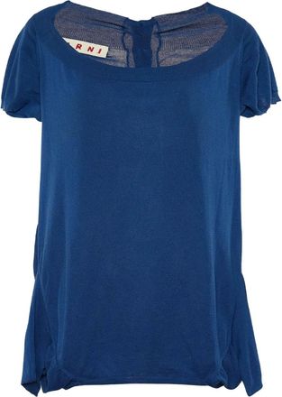 Marni t-shirt &agrave; volant au dos - Bleu