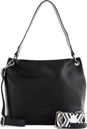 Fredsbruder Leder Schultertasche Umh&auml;ngetasche Lanbe Hobo Bag Black schwarz