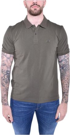 C.P. Company C.p. Company, Homme, Tops, Vert, Taille: S Polo Slim en piqu&eacute; stretch