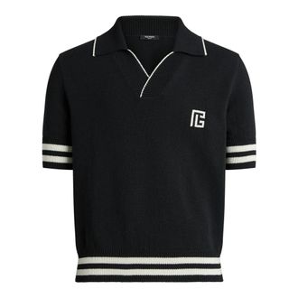 Balmain PB Strickpolohemd - - Knitwear - Herren - Schwarzk - XS