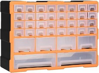vidaXL Organisateur Multi-tiroirs avec 40 Tiroirs Bo&icirc;te &agrave; Coudre Bo&icirc;te &agrave; Outils Armoire de Rangement Unit&eacute; dOrganisation 52x16x37,5 cm