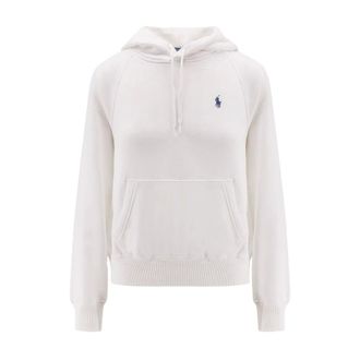 Polo Ralph Lauren Femme, Sweatshirts et sweats &agrave; capuche, Blanc, Taille: 38 FR Hooded Cotton SweaT-shirt