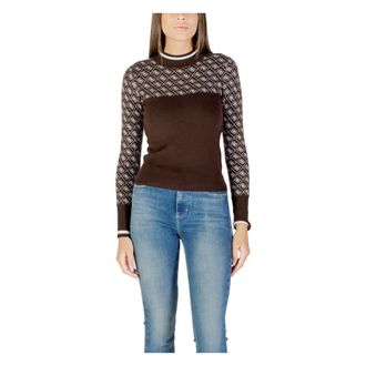 Guess Elegant Jacquard Sweater - - Knitwear - Damen - Braun - XS