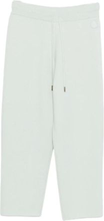 Moncler Femme, Pantalons, Vert, Taille: 38 FR Pantalon de jogging court en laine et cachemire m&eacute;lang&eacute;s