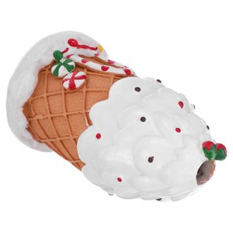 Holibanna Lebkuchenhaus aus Kunstharz Verschneites Weihnachtsdorf Miniaturhaus Kompakte Weihnachtstischdekoration f&uuml;r Schaufenster und Festtagsdeko