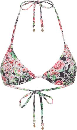 Philipp Plein Swimwear Top Triangle Bra Chain Flower