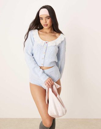 For Love & Lemons Cupid - Gilet densemble en maille torsad&eacute;e - Bleu