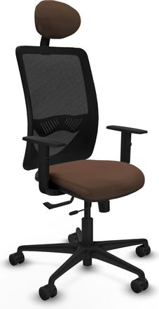 Piqueras y Crespo Basic-B&uuml;rostuhl Zulema mit 1D-Armen, h&ouml;henverstellbarer Lendenwirbelst&uuml;tze und festem Kopfteil, ausgestattet mit Syncro/Traslack und Schneideschaum, S