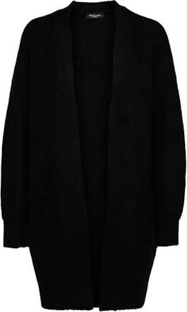 Selected Femme Slflulu New Ls B Noos Cardigan, Noir, M EU