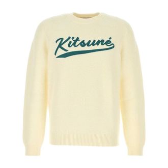 Maison Kitsun&eacute; Elfenbeinfarbener Baumwollmischpullover - - Sweatshirts & Hoodies - Herren - Beige - M