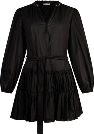 Liu Jo Femme, Robes, Noir, Taille: 40 FR Robe Courte en Mousseline