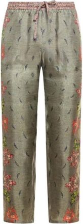 Pierre-Louis Mascia Femme, Pantalons, Vert, Taille: 44 FR Printed Silk Pantalons