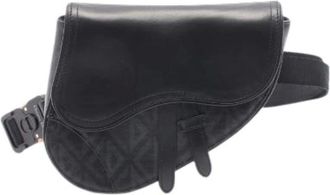 Dior Sac banane Pre-owned Saddle en toile enduite de PVC et cuir - Homme - Pre-owned - Noir - Taille: ONE Size