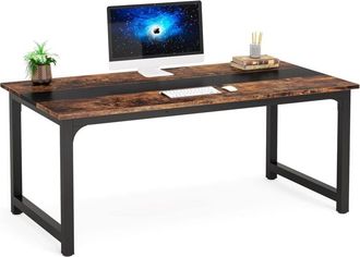 Tribesigns Tribesigns Table de salle &agrave; manger industrielle de 160 x 80 cm, table de cuisine industrielle pour 6 &agrave; 8 personnes, table de salle &agrave; manger
