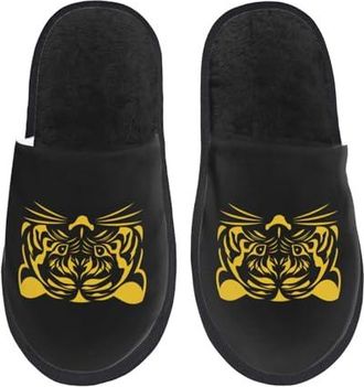 Generic Respirant Pantoufles &agrave; Hiver Visage dor du tigre Accueil Slippers Confortable Chaussons en Feutre pour Hiver Maison Adulte M