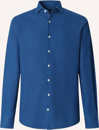 Hackett Freizeithemd Textured Denim blau