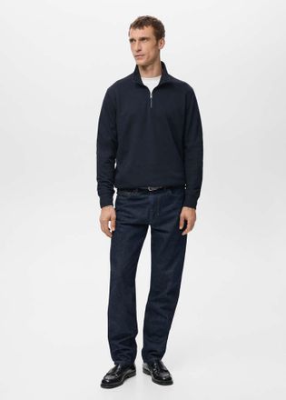 Mango Sweat-shirt regular-fit col zipp&eacute; bleu marine - Homme - XXL - MANGO MAN