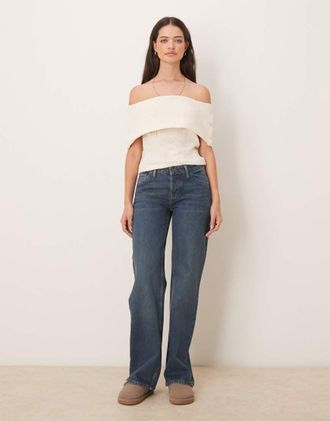 Free People Tenessee - Jean boyfriend taille basse - Bleu outlaw