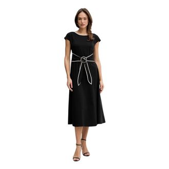 Joseph Ribkoff Femme, Robes, Noir, Taille: 38 FR Robe mi-longue &eacute;vas&eacute;e