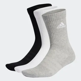 adidas Funktionssocken ADIDAS PERFORMANCE CUSHIONED CREW, 3 PAAR, Damen, Gr. L (43/45), blau (medium grau heather, wei&szlig;, schwarz), Obermaterial: 62% Baumwoll