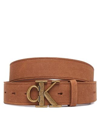 Calvin Klein G&uuml;rtel Ck Buckle Suede 35Mm Fixed LV04D7126G Braun