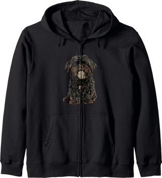 Whyitsme Design Schwarzer Shih Tzu Hund Illustration Kapuzenjacke