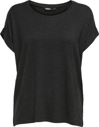 Only Damen Onlmoster S/S O-Neck Top Noos JRS, Dark Grey Melange, XXL