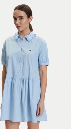 Tommy Jeans Kleid f&uuml;r den Alltag DW0DW22995 Hellblau Regular Fit