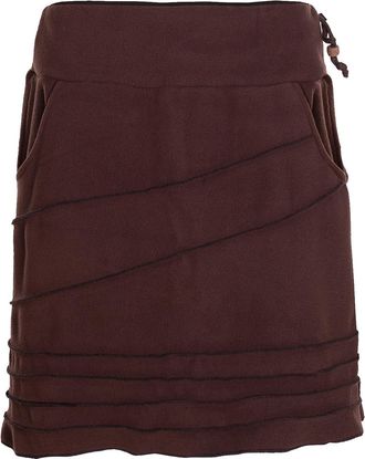 vishes Alternative Bekleidung - Thermorock Warmer Damen Winterrock kurz Minirock aus ECO-Fleece braun 48-50